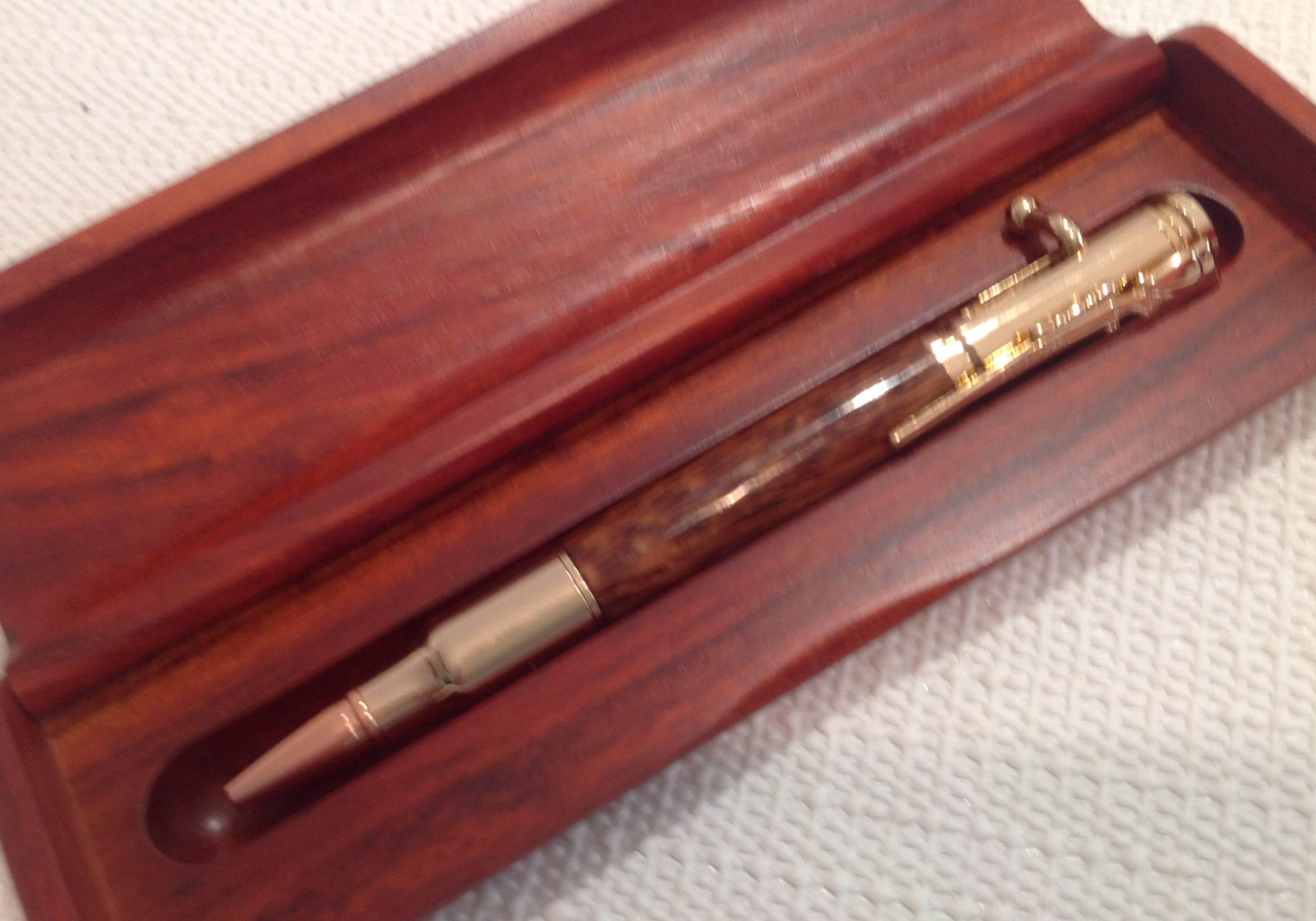 Custom Red Palm Barrel with Gold Metal Finish 30 Cal Bullet Bolt Action ...