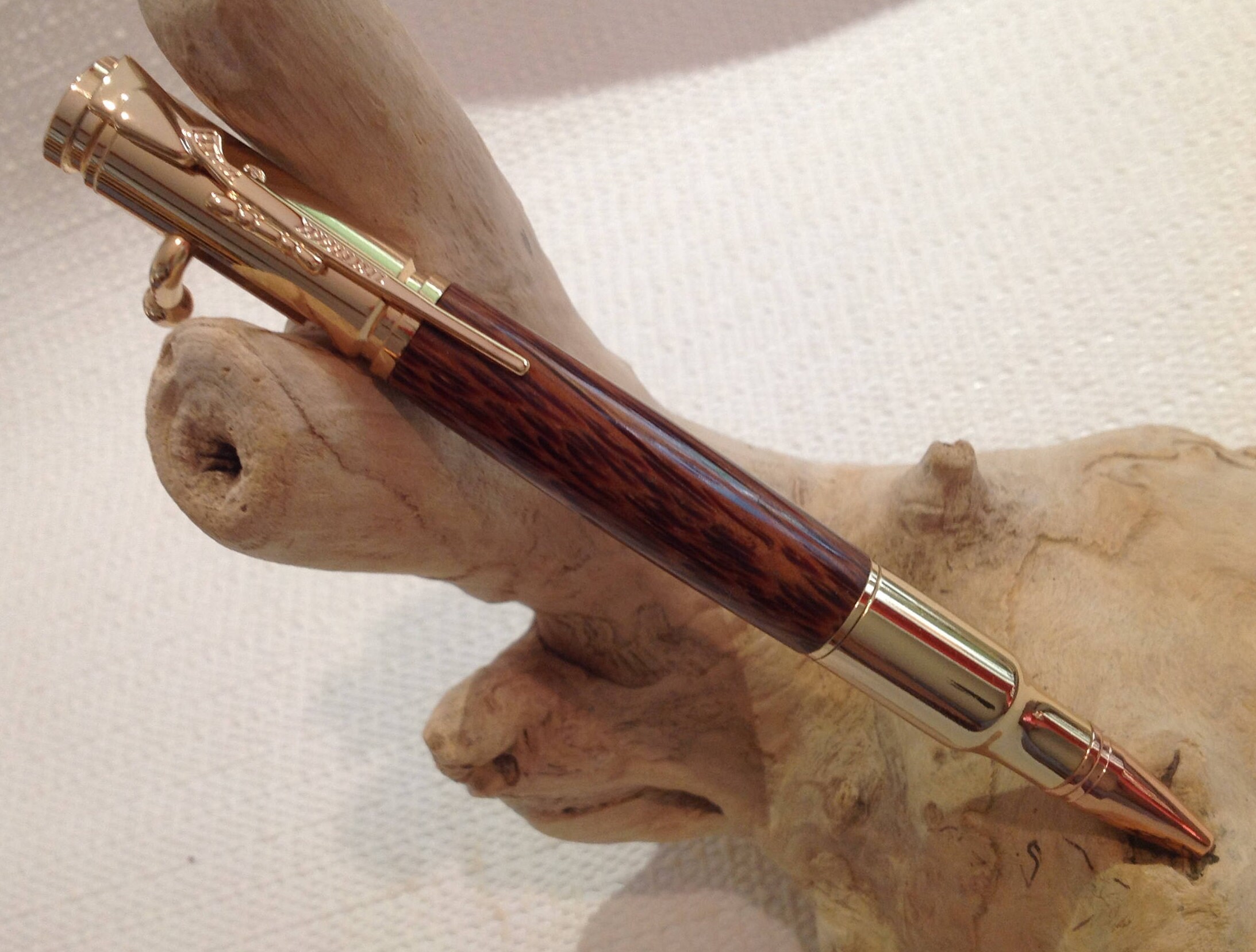 Custom Red Palm Barrel with Gold Metal Finish 30 Cal Bullet Bolt Action ...