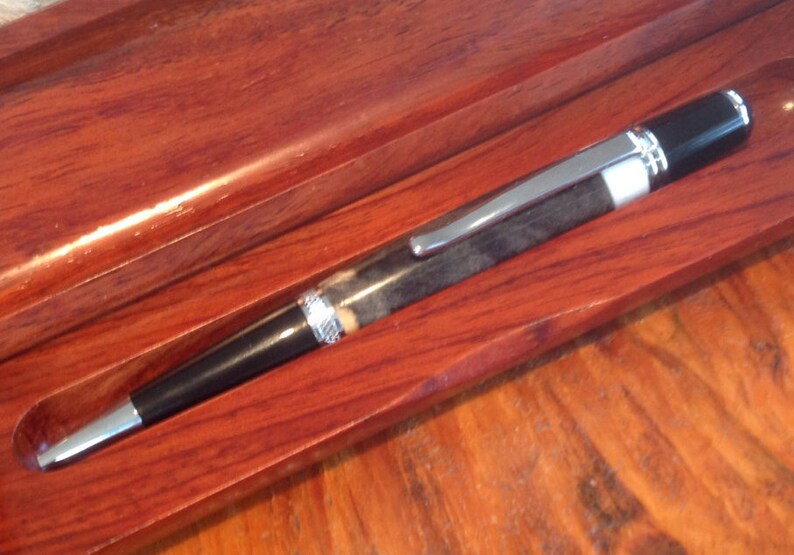 Sierra Style Twist Pen With Black and Chrome Trim and Buckburl | Etsy