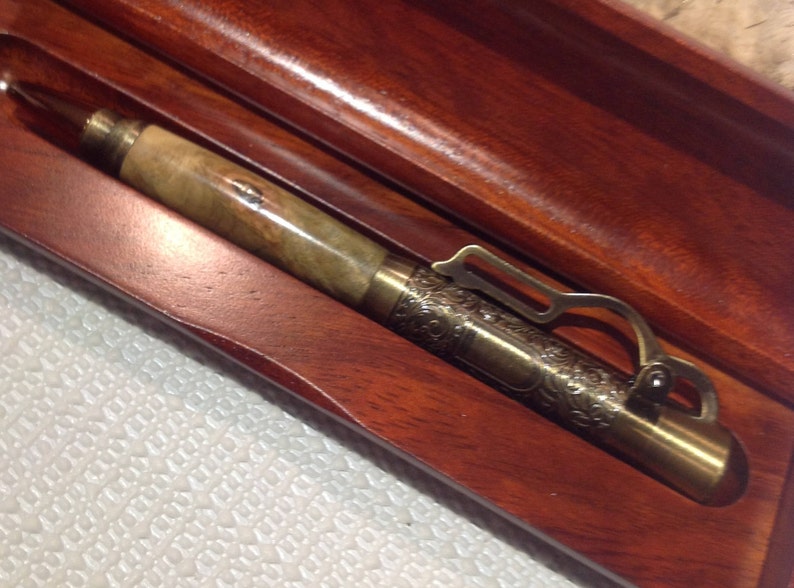 Custom Pen Made W/ Buckeye Burl Barrel, Rifle Lever Action Antique ...