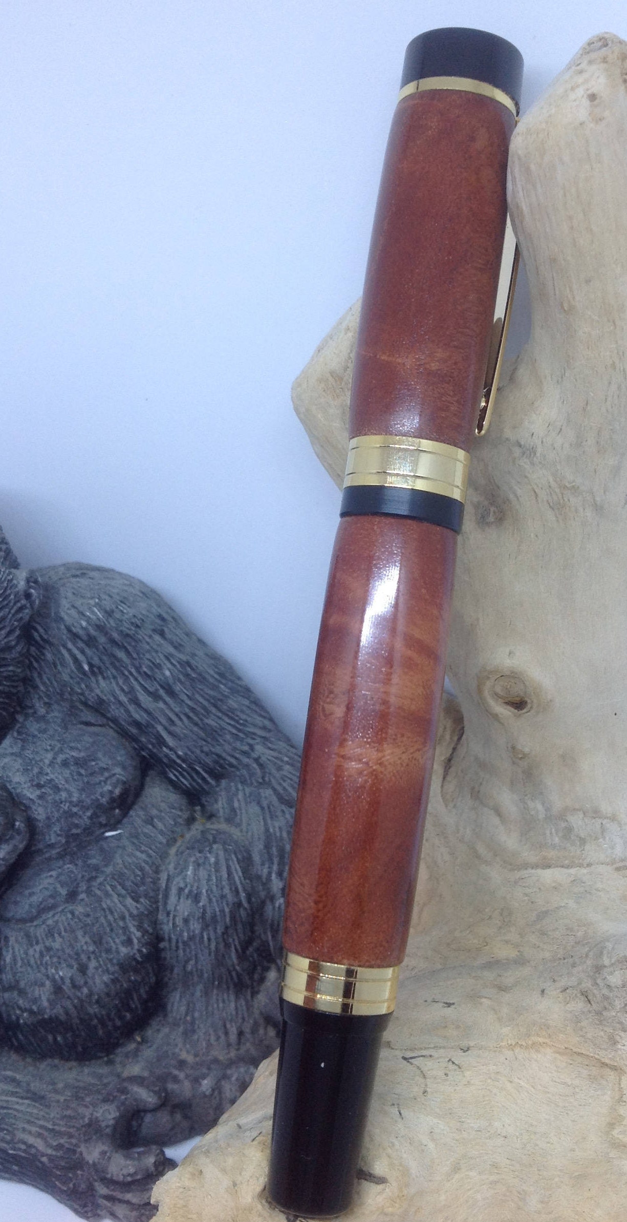 Custom Australian Red Gum Burl El Grande/Titan Stlye Fountain Pen w ...