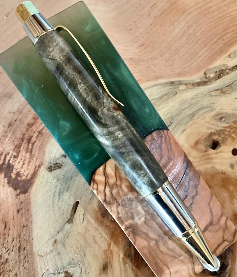 Big Ben Click Pen Buck Eye Burl Barrel With Gun Metal Chrome Finish ...