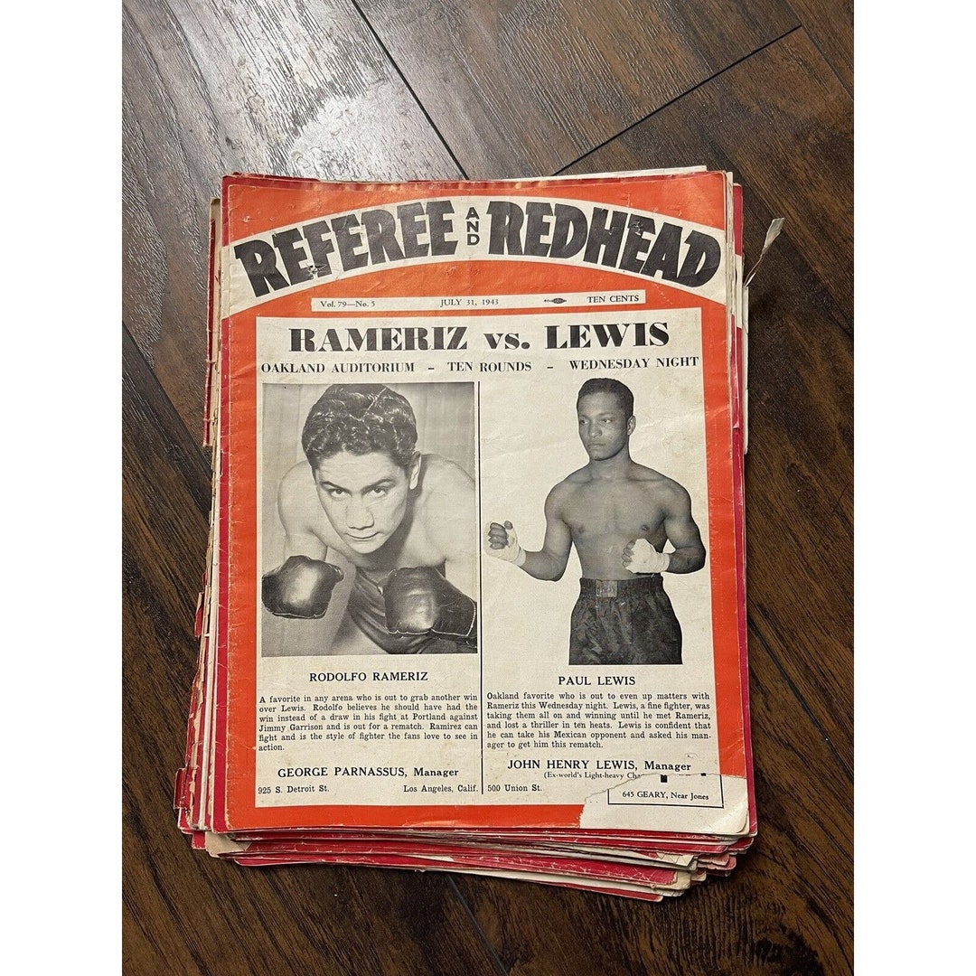 Vintage Rare Lot of 36 REFEREE AND REDHEAD Boxing Wrestling Magazines ...