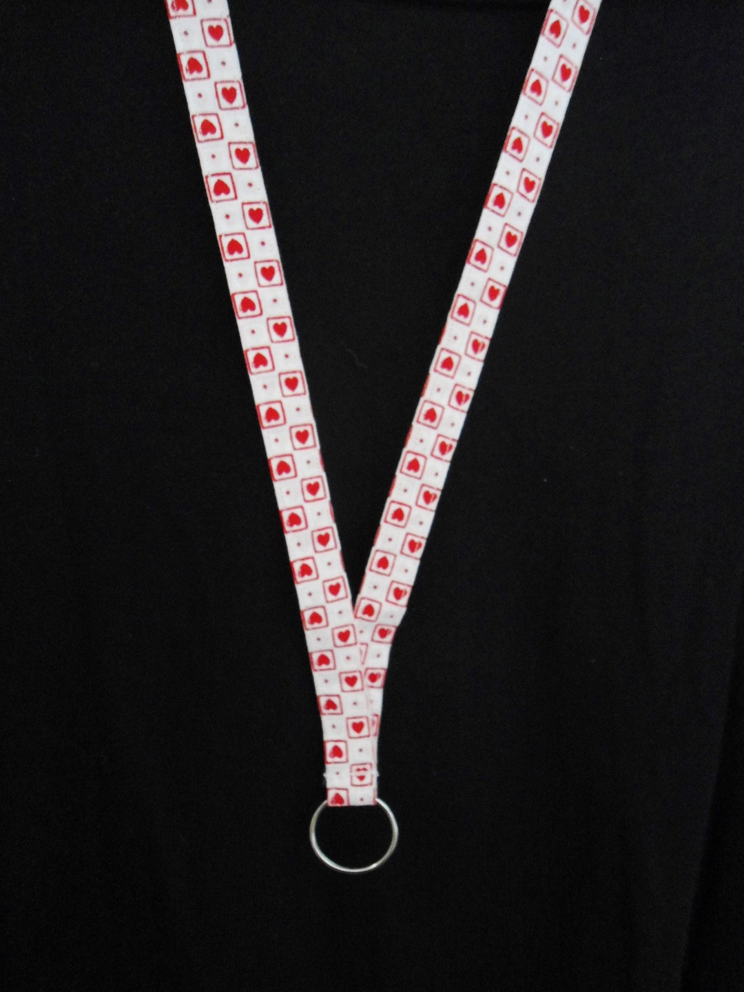 Valentine's Day Lanyard, Hearts Lanyard, Fabric Lanyard With Breakaway ...