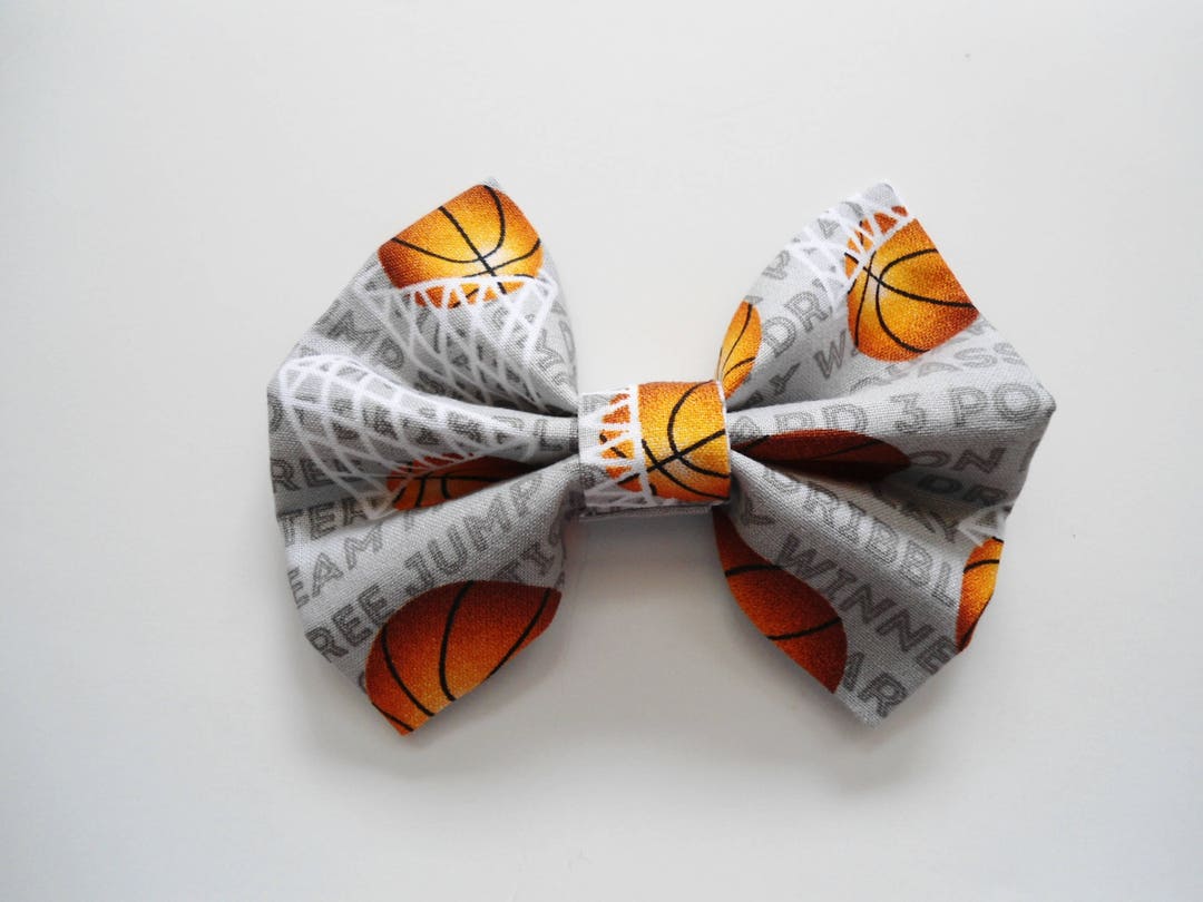 Basketball Hair Bow: Handmade Fabric Alligator Clip - Etsy UK