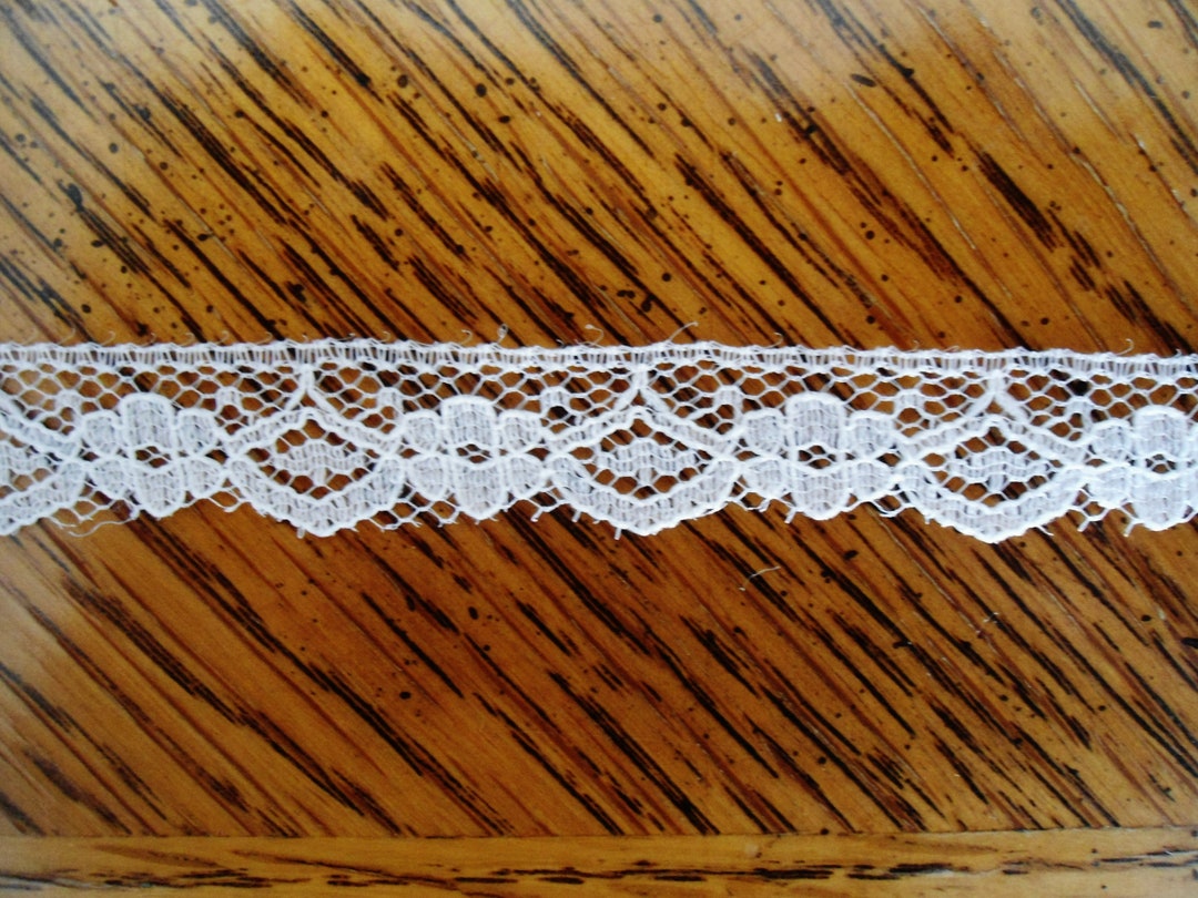 White Lace Trim, 1/2" Scalloped Trim, Craft Lace, Floral Lace Trim ...