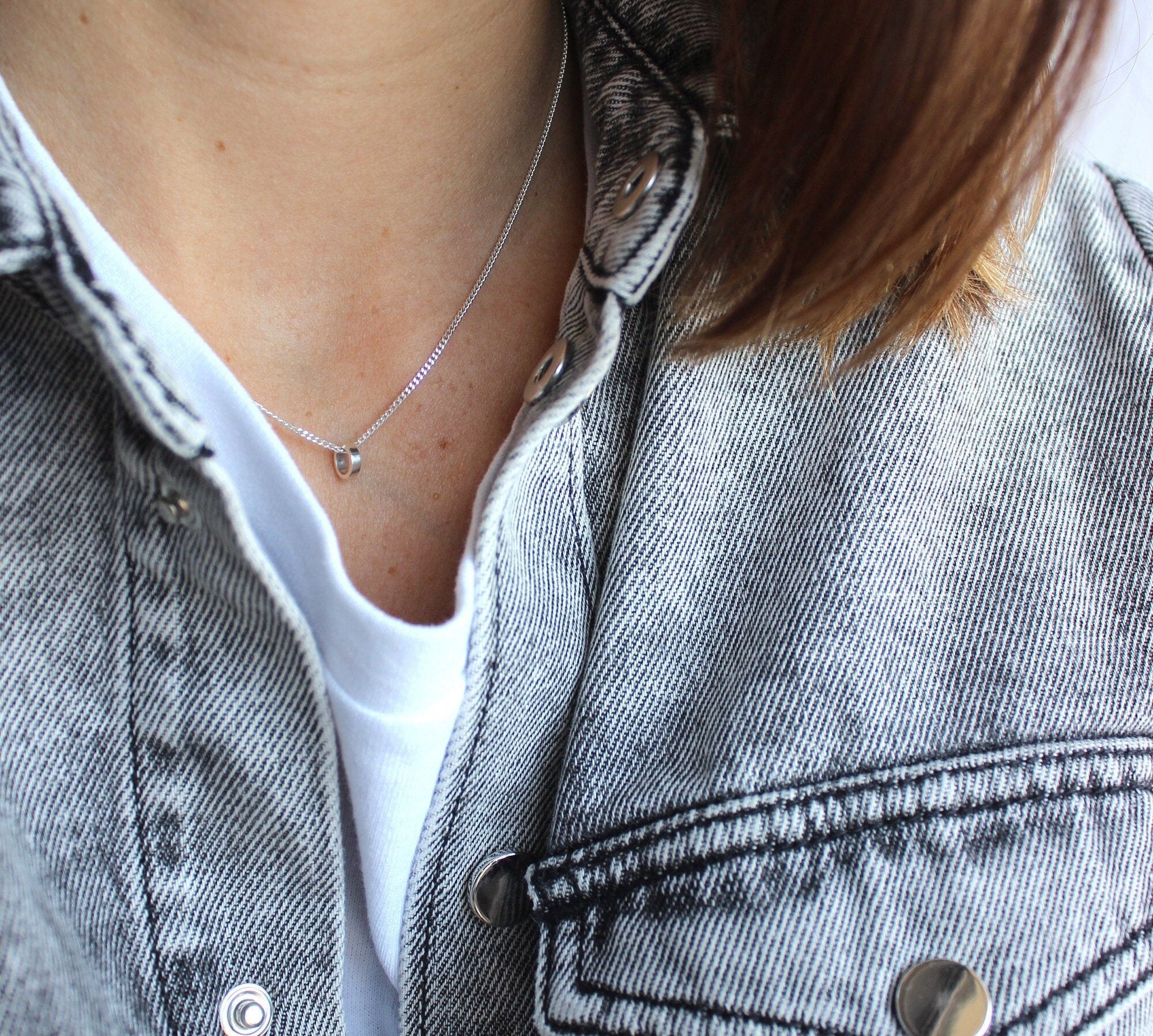 Necklace fine chain gourmette solid silver discreet necklace | Etsy