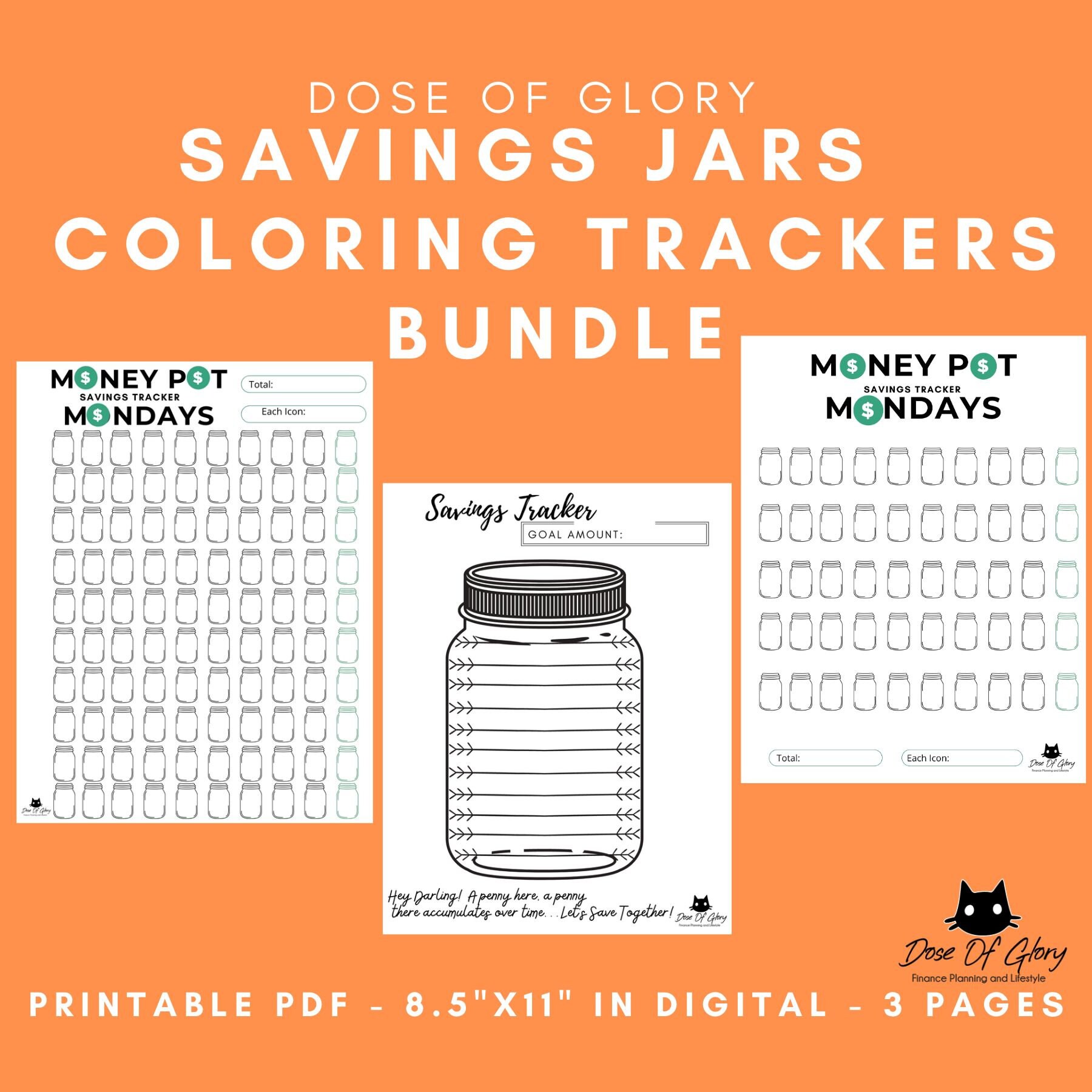 Printable Savings Jar Trackers - Etsy Hong Kong