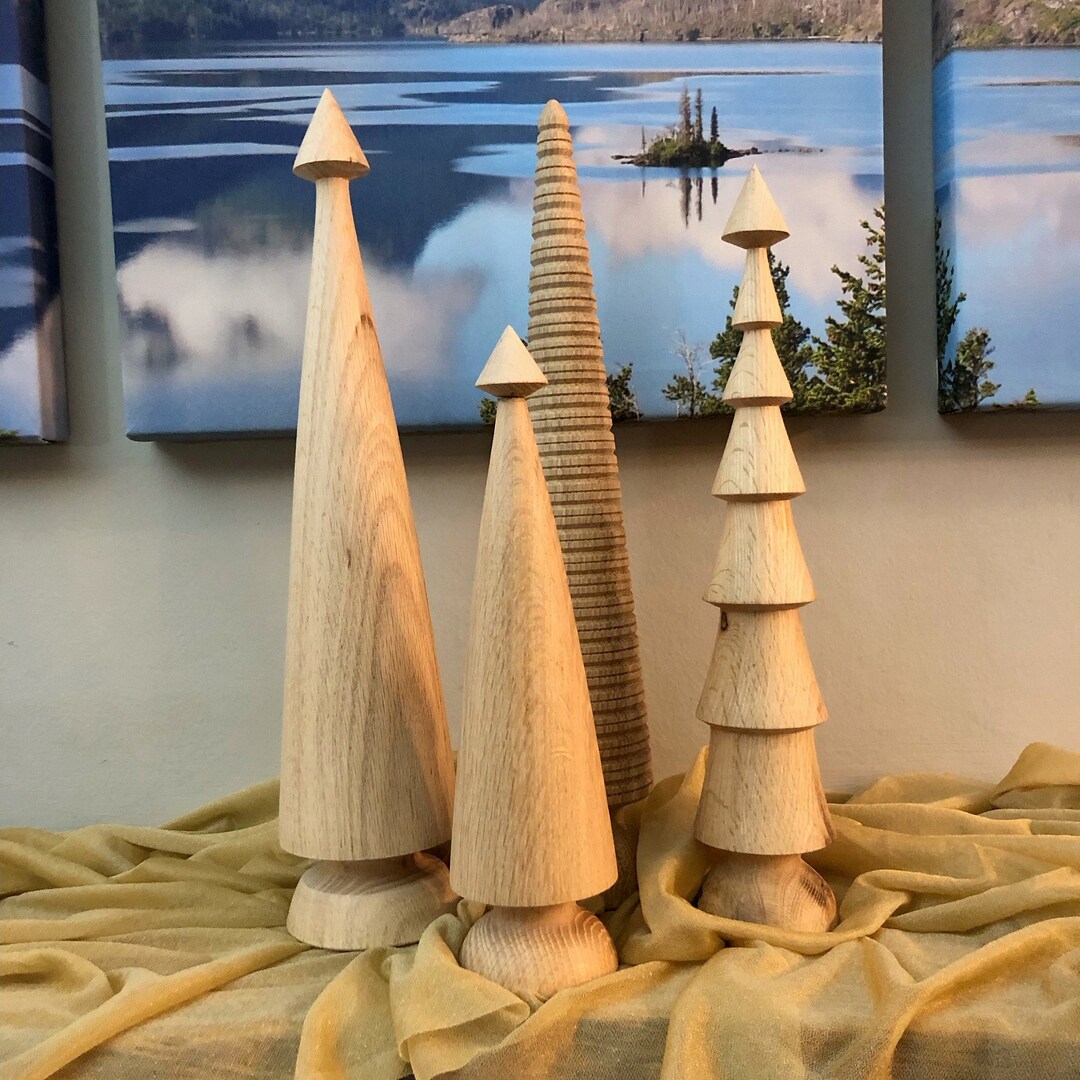 Set of 4 Hand-turned Trees - Etsy