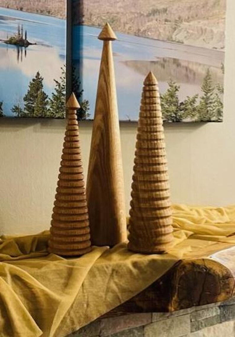 Hand-turned Trees (set of 3) - Etsy