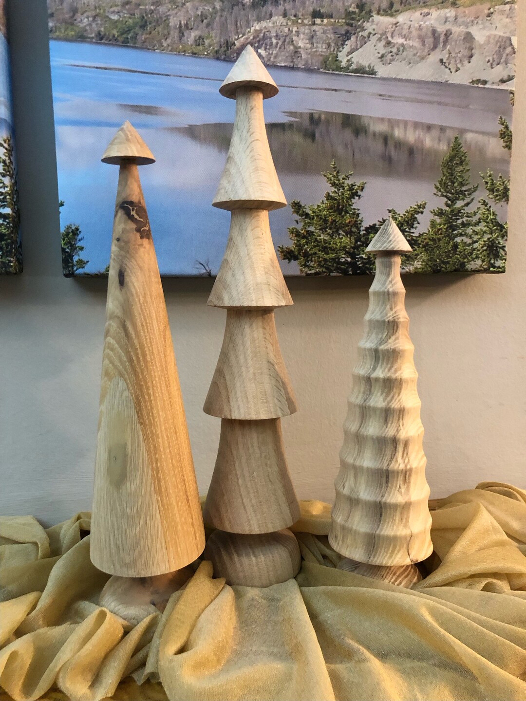 Hand-turned Trees set of 3 - Etsy