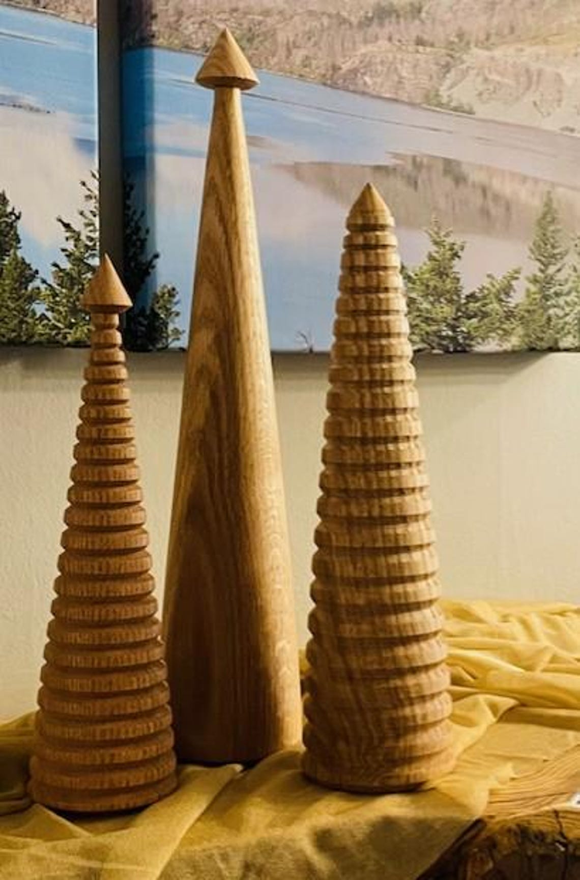 Hand-turned Trees (set of 3) - Etsy