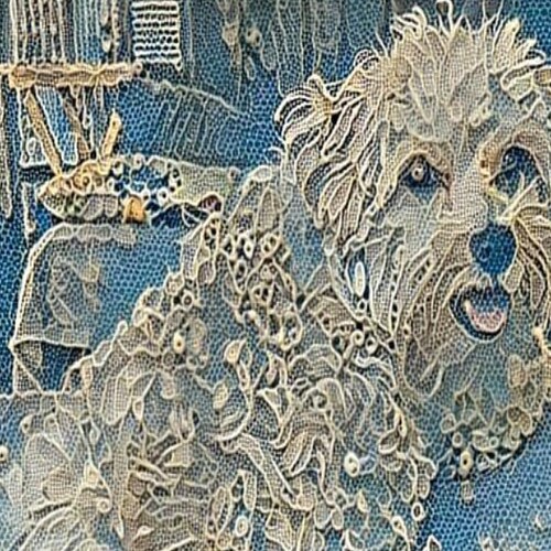 Poppy Dog Lace Style Digital Art Print Animal Art for Animal - Etsy