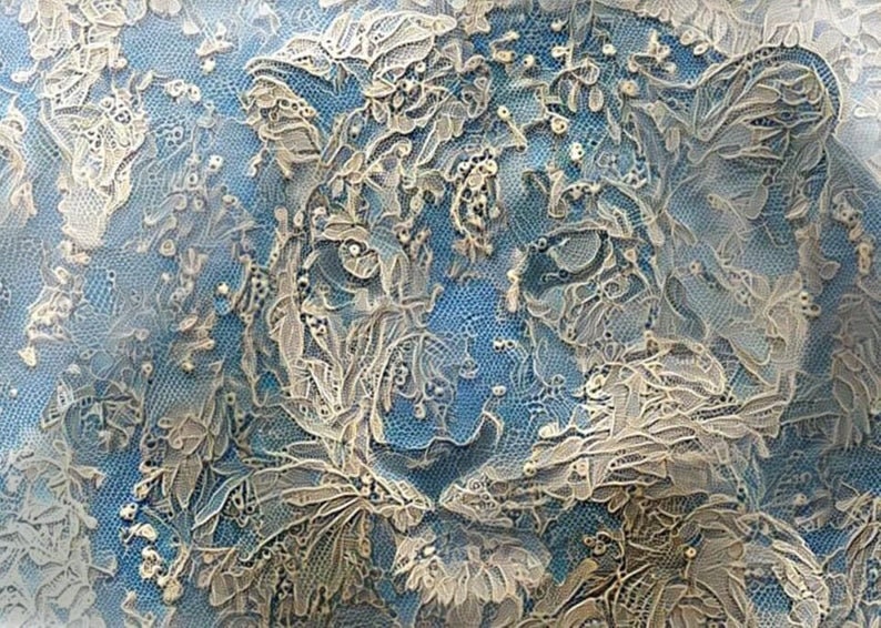 Snow Leopard Lace Style Digital Painting Art Print Gift Idea for Animal ...