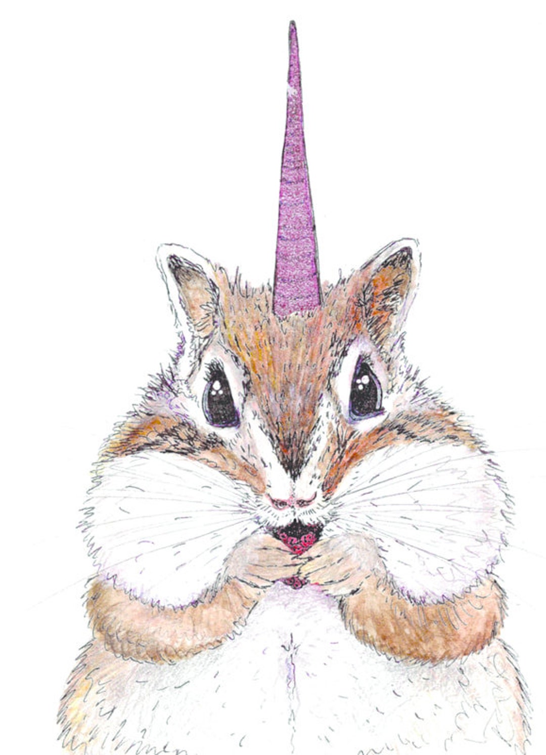 ACEO ATC Razzy Unicorn Chipmunk Unconventional Unicorns Series Animal ...