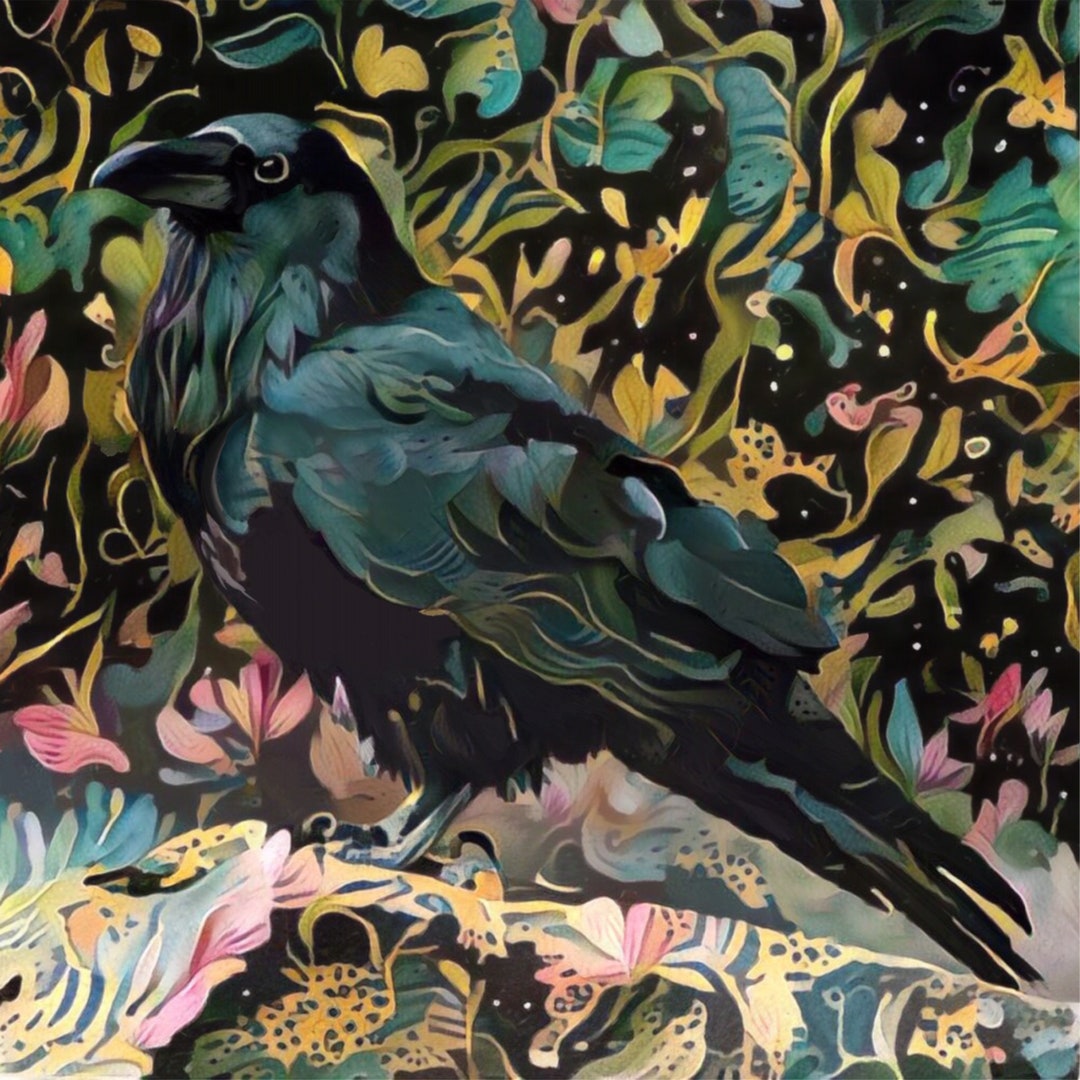Vibrant Raven Bird Art Print - Gift Idea for Nature Lovers - Etsy