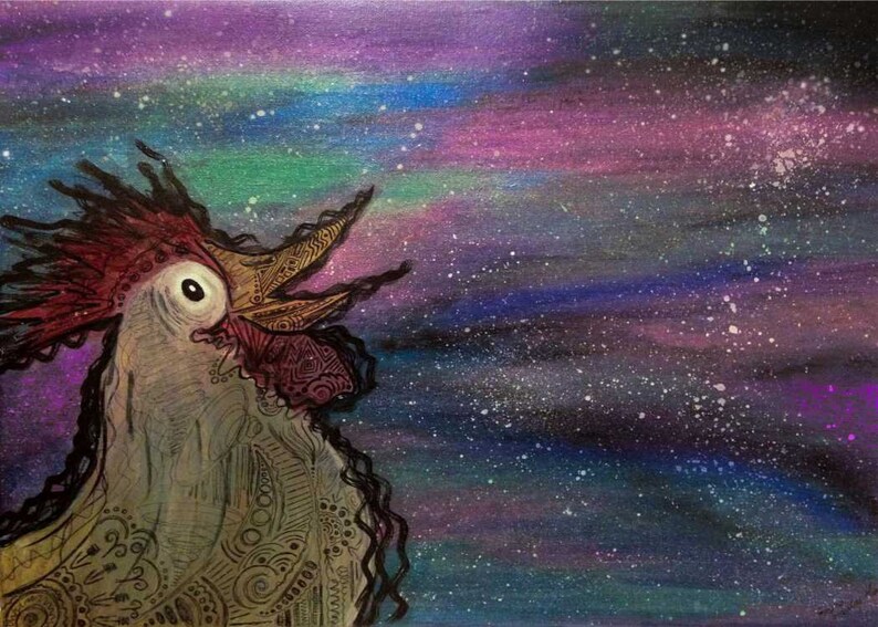 Cosmic Chicken atmospheric Re-hentry Art Print - Etsy