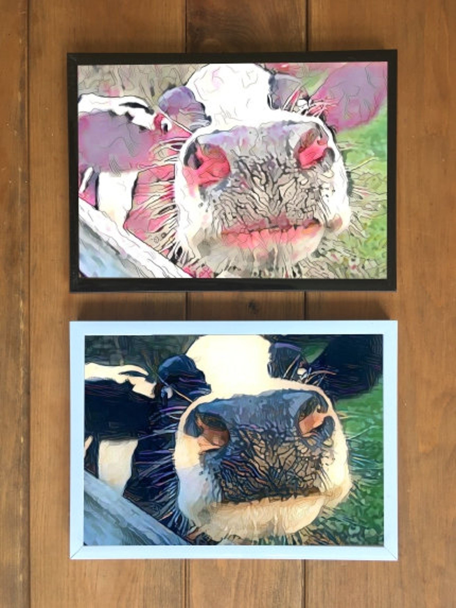 Hello There Happy Cow Nose Art Print Animal Art for Animal | Etsy