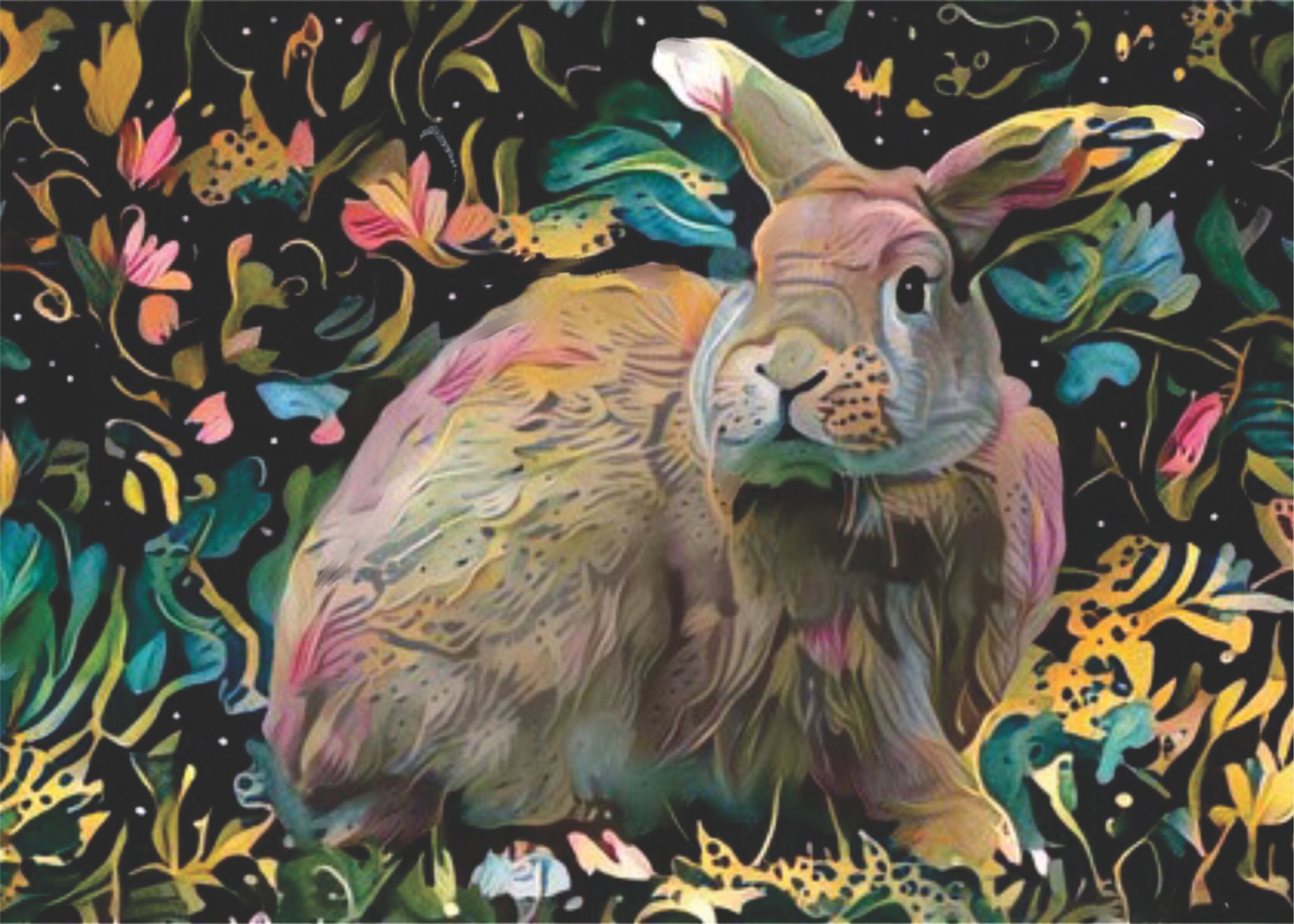 Nestor Colourful Bunny Digital Painting Art Print Gift - Etsy