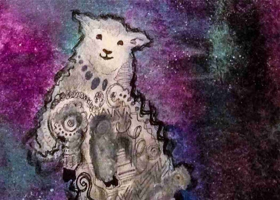Cosmic Lamb sheep Space Probe Art Print Animal Art - Etsy