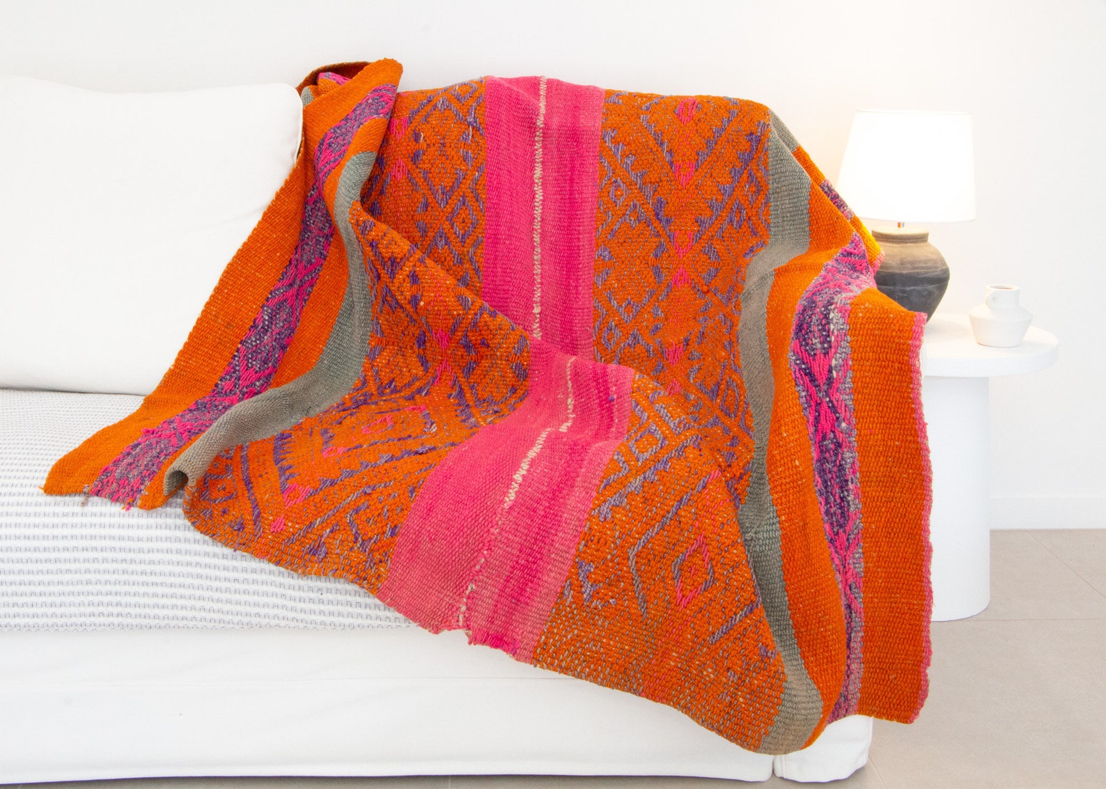 Peru South American Traditional Vintage Handmade Manta Frazada Alfombra ...