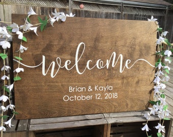 Wooden welcome sign | Etsy
