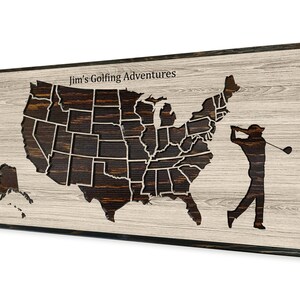 Golf Course Bucket List Map US Push Pin Map Mark Travels | Etsy