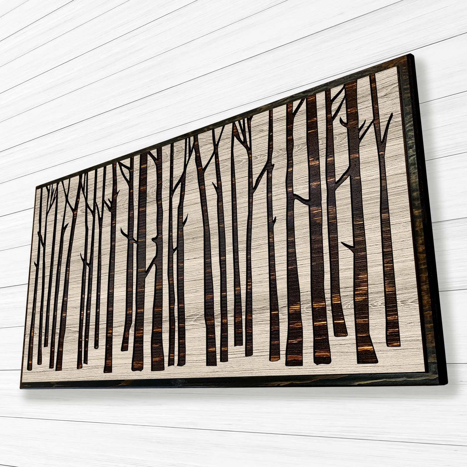 Carved Aspen Tree Art Wood Wall Art - Birch Tree Art - Cabin and Nature ...