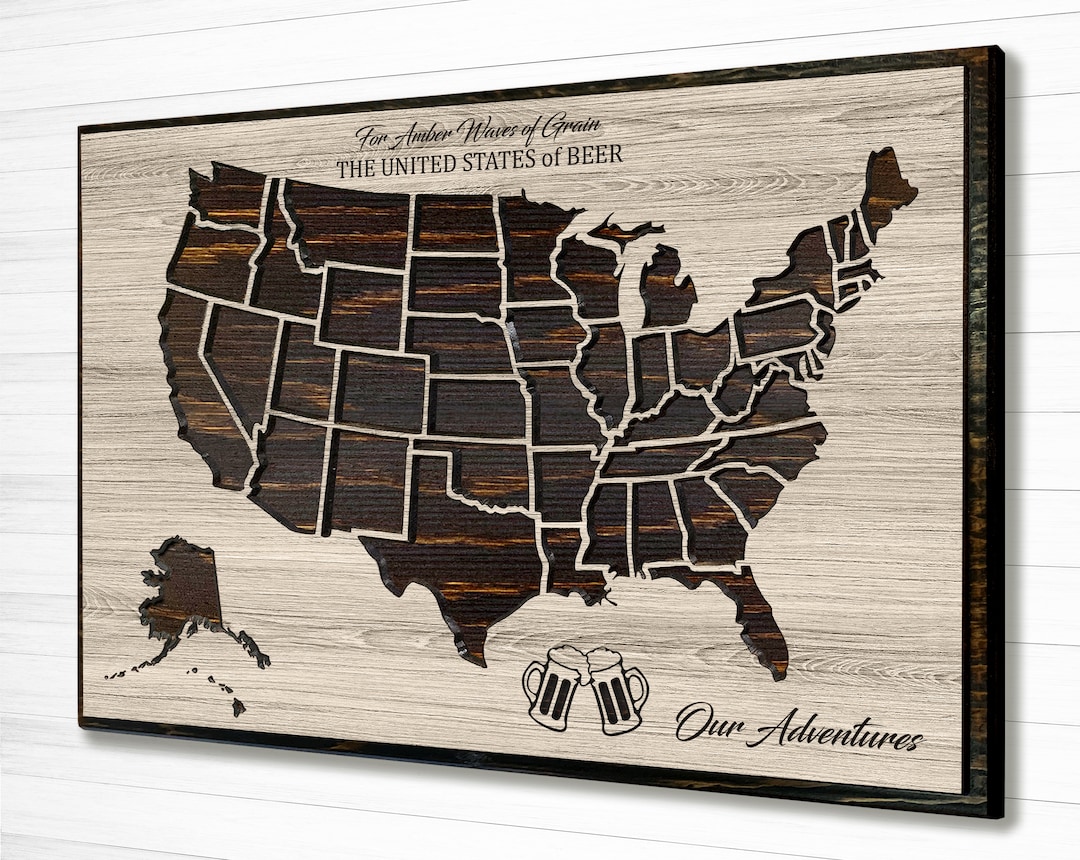 Alcohol, Beer, and Wine Push Pin Map to Mark All the Places You've Had ...
