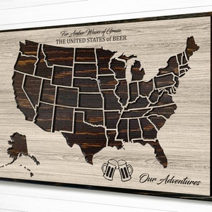 Alcohol, Beer, and Wine Push Pin Map to Mark All the Places You've Had ...