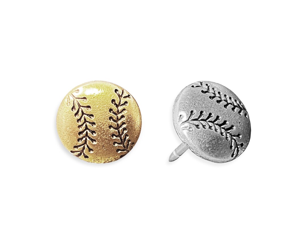 Antique Silver & Gold Baseball Push Pins, Unique Metal Sports Pushpin ...