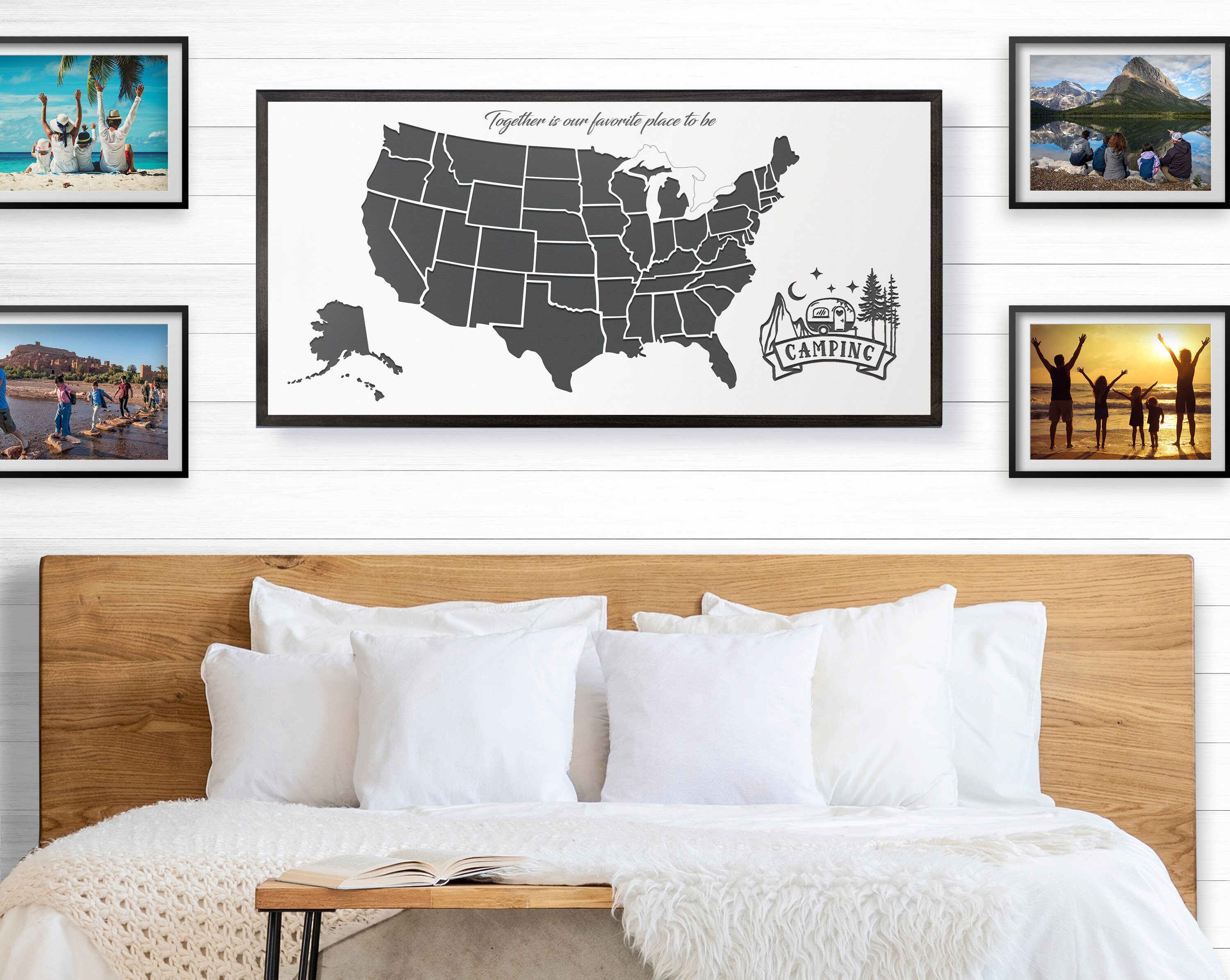 Camping Push Pin US Map | Camper Travel Map | Adventure Hiking Fishing ...