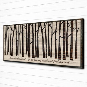 Unique 3D Birch Tree Wall Art, Custom Quote, Wood Cabin Decor, House ...