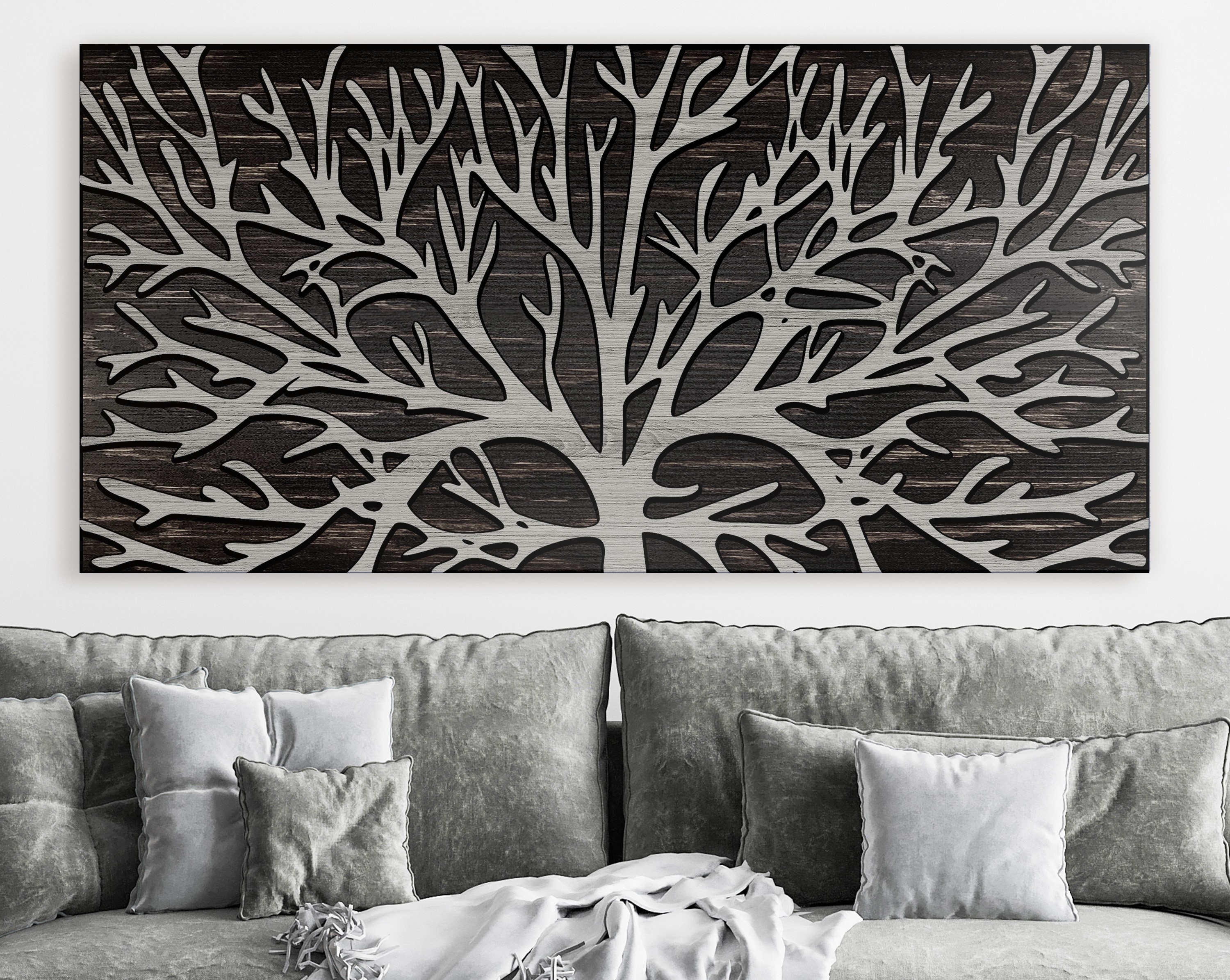 Abstract Tree Branch Wall Art Carved Wood Wall Art Home or - Etsy