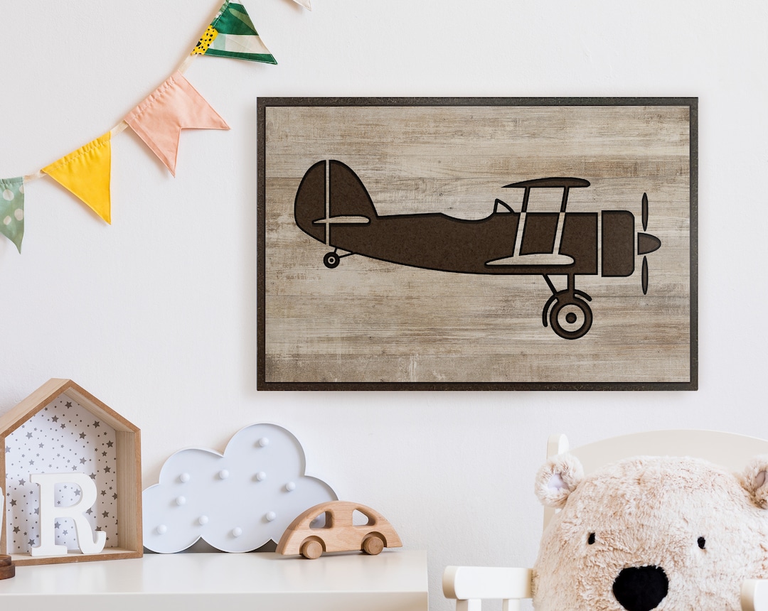 Kid's Room Decor, Airplane Art, Airplane Sign, Custom Kids Name Sign ...