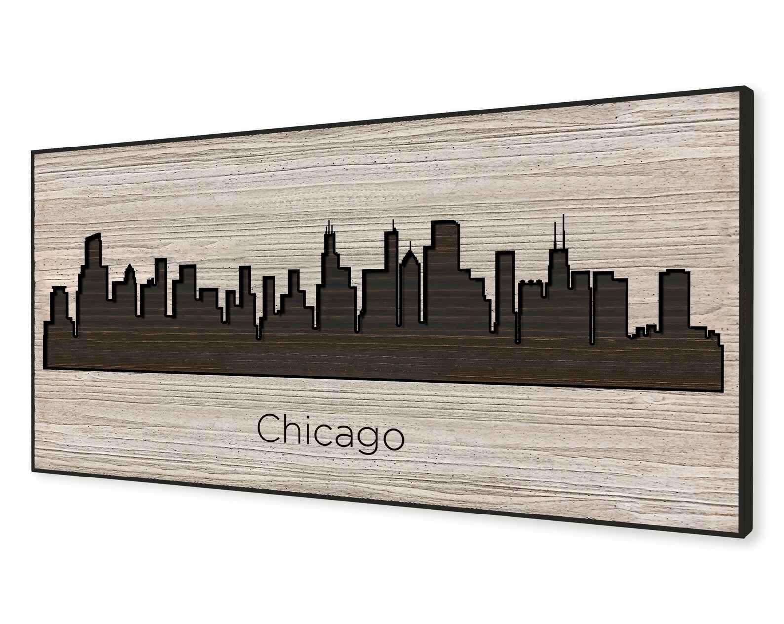 Chicago Illinois Skyline Wood Wall Art Home Wall Decor Carved | Etsy