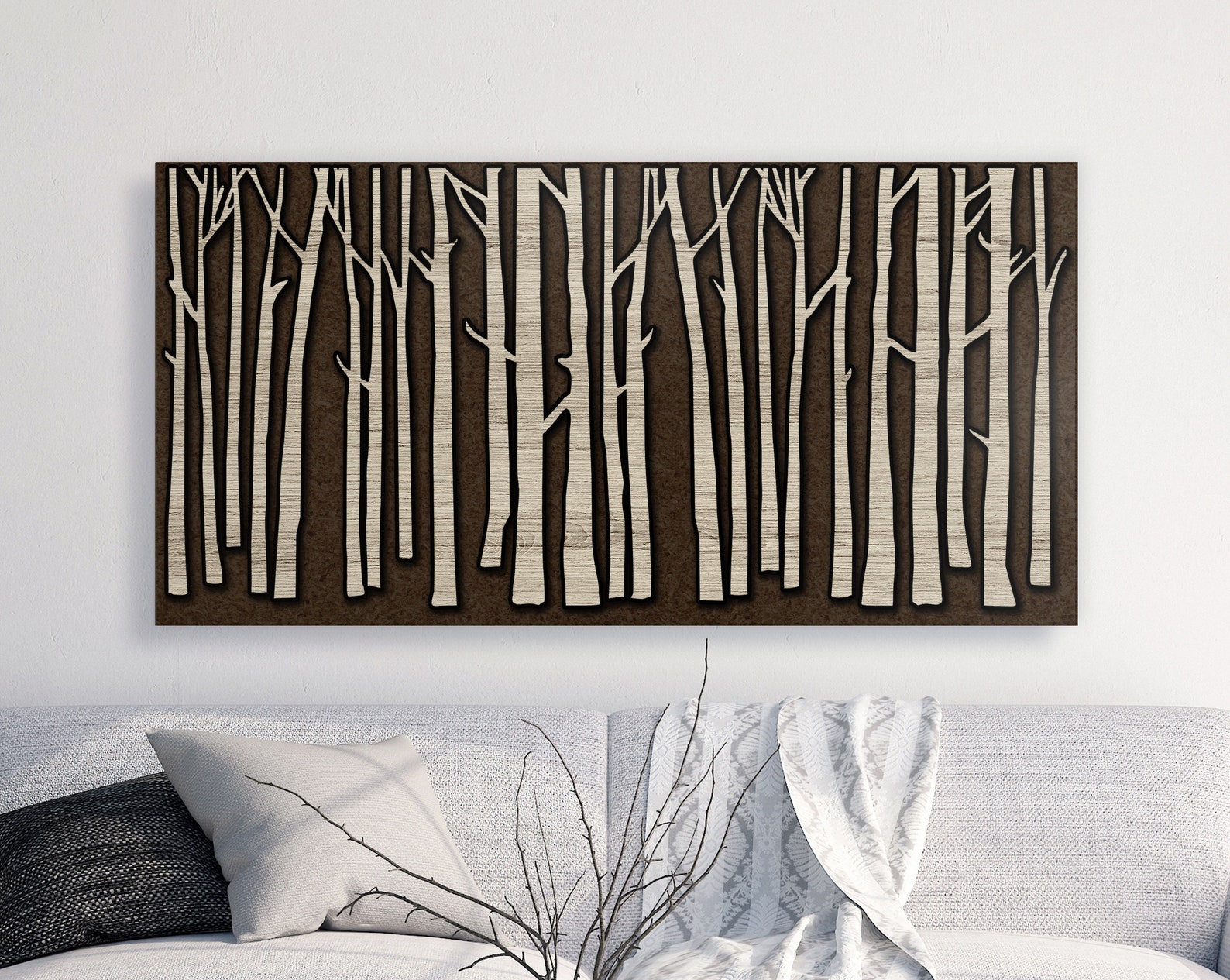 Abstract Tree Home Wall Decor Birch Tree Wood Wall Art | Etsy