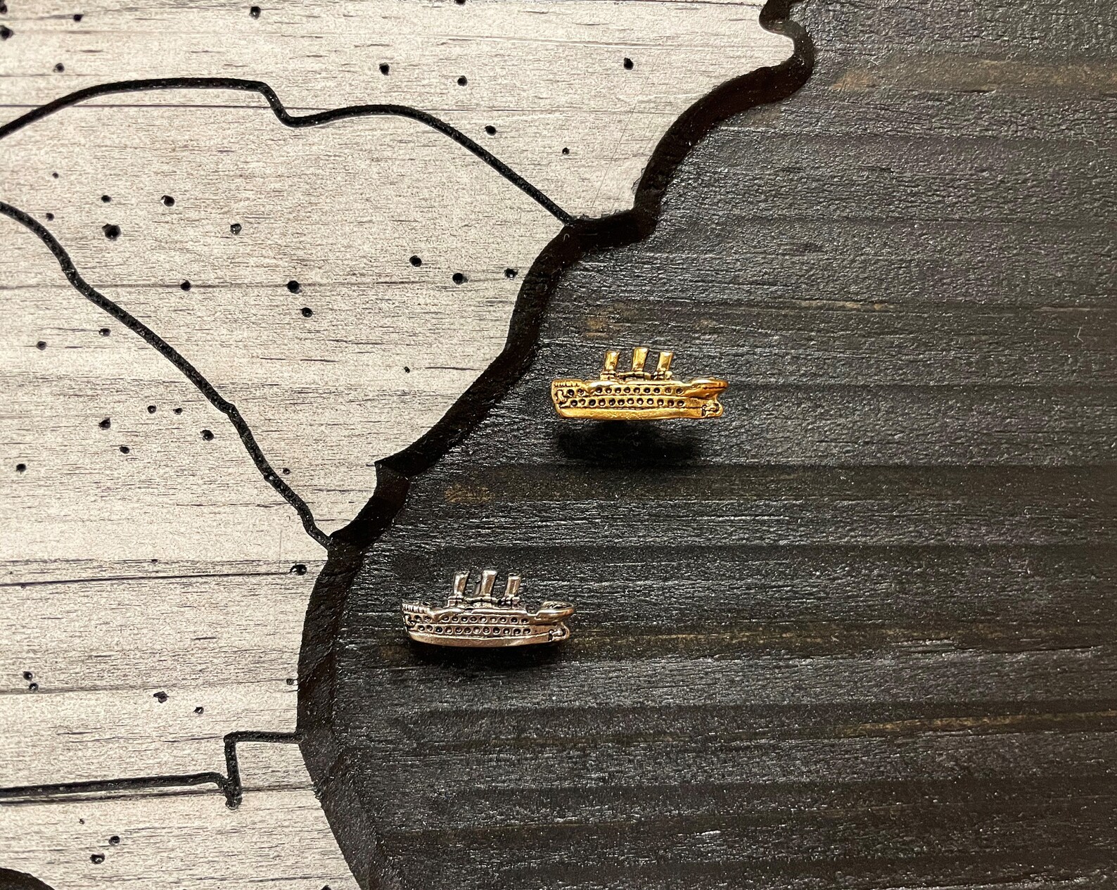 Silver & Gold Cruise Ship Push Pins Golden Nautical Pushpin | Etsy