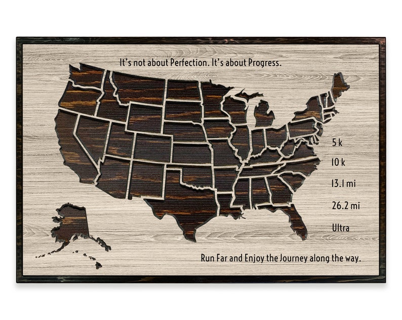 US Map for Athletes, US Map for Runners, Fun Run Map, Custom US Map for ...
