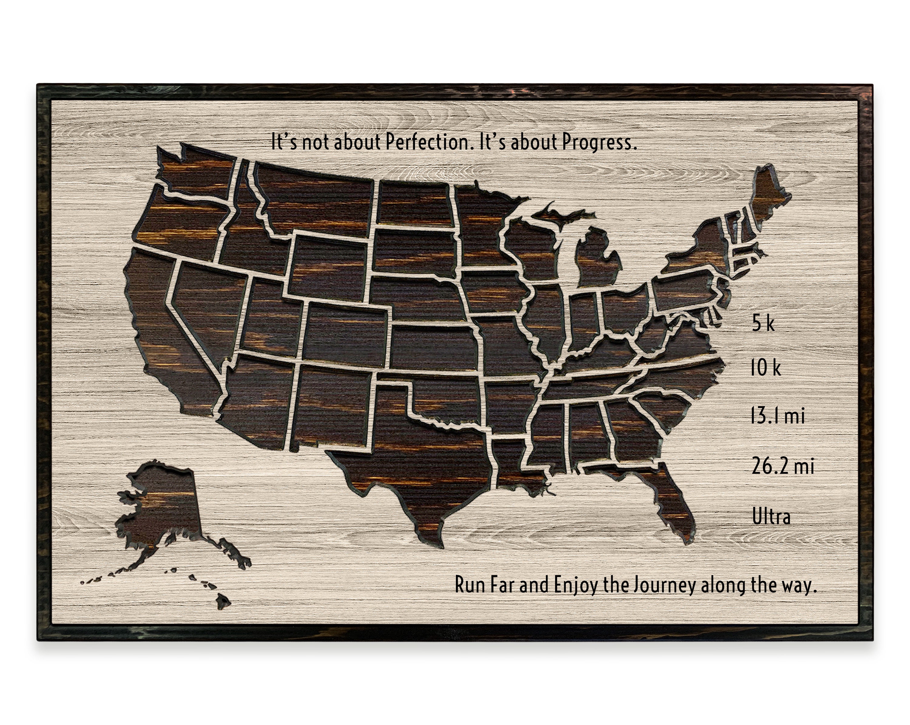 US Map for Athletes, US Map for Runners, Fun Run Map, Custom US Map for ...