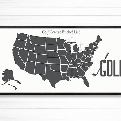 Golf Course Bucket List Push Pin US Map Mark Locations | Etsy