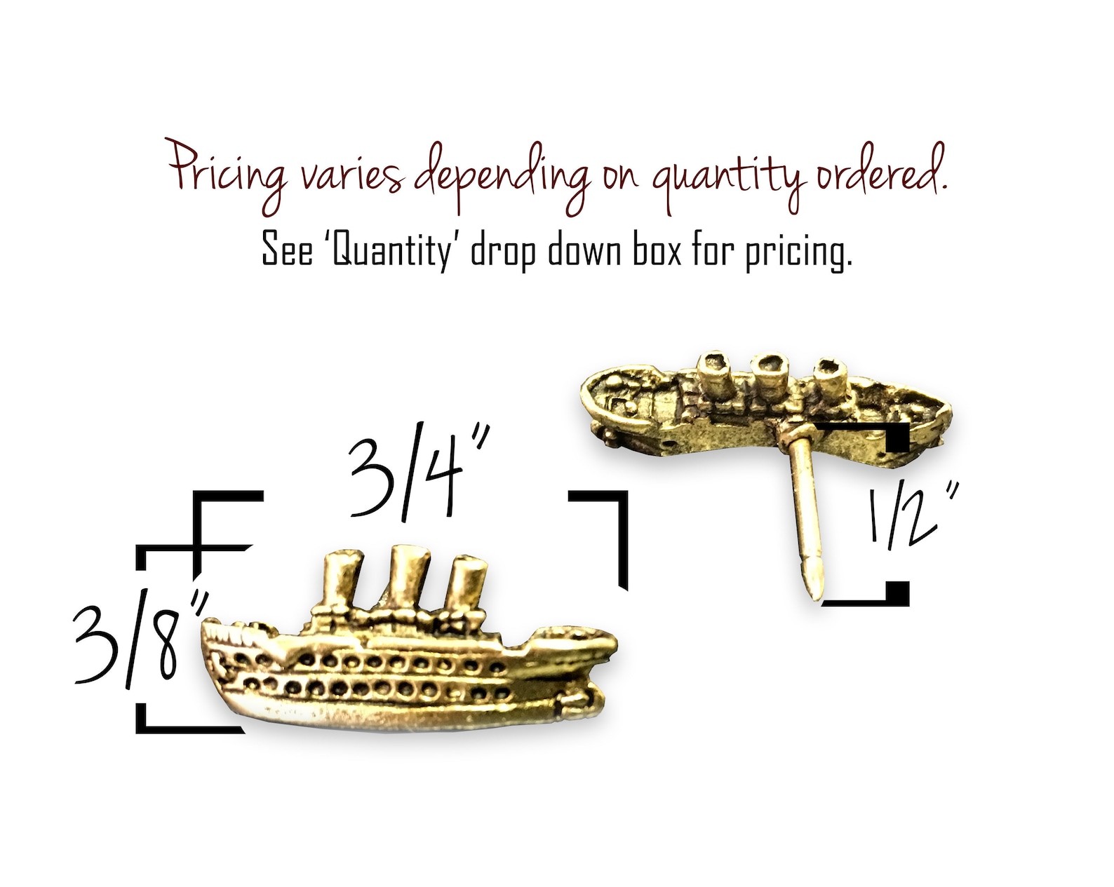 Silver & Gold Cruise Ship Push Pins, Golden Nautical Pushpin, Unique ...
