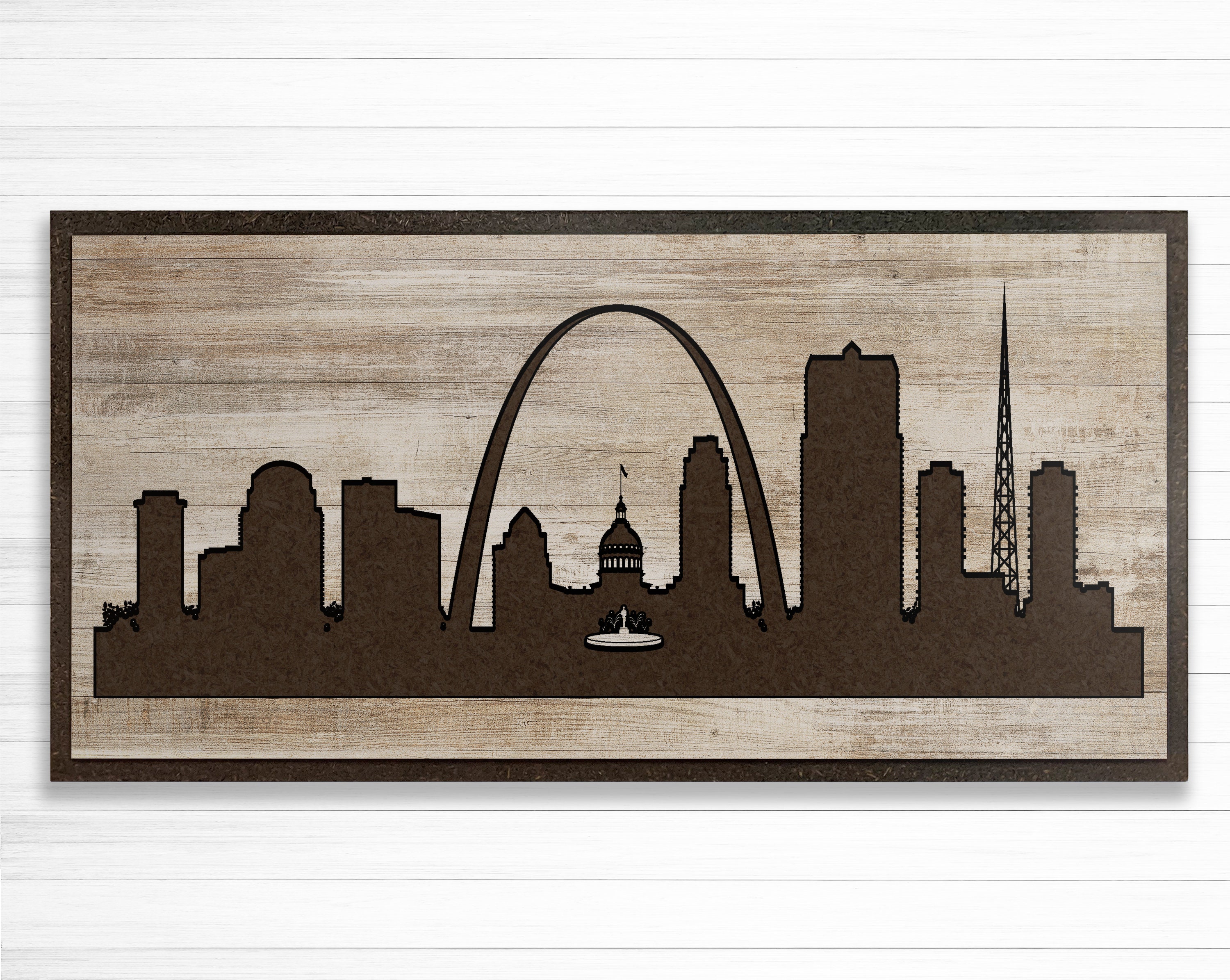 Saint Louis Missouri Skyline Picture | Carved Wood Wall Art | Living ...