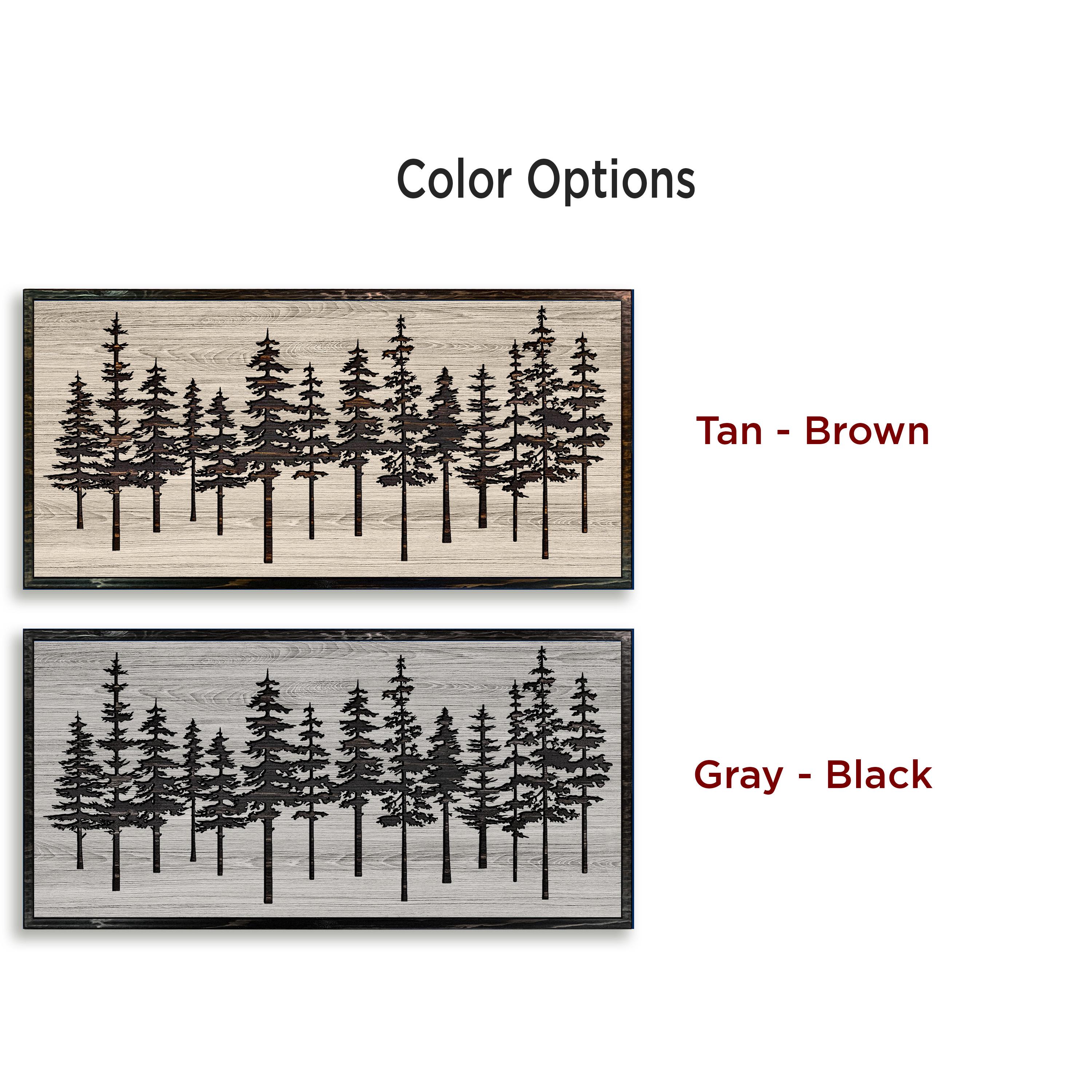 Carved Pine Tree Scene Art - Evergreen Trees - Mountain Art - and Into ...
