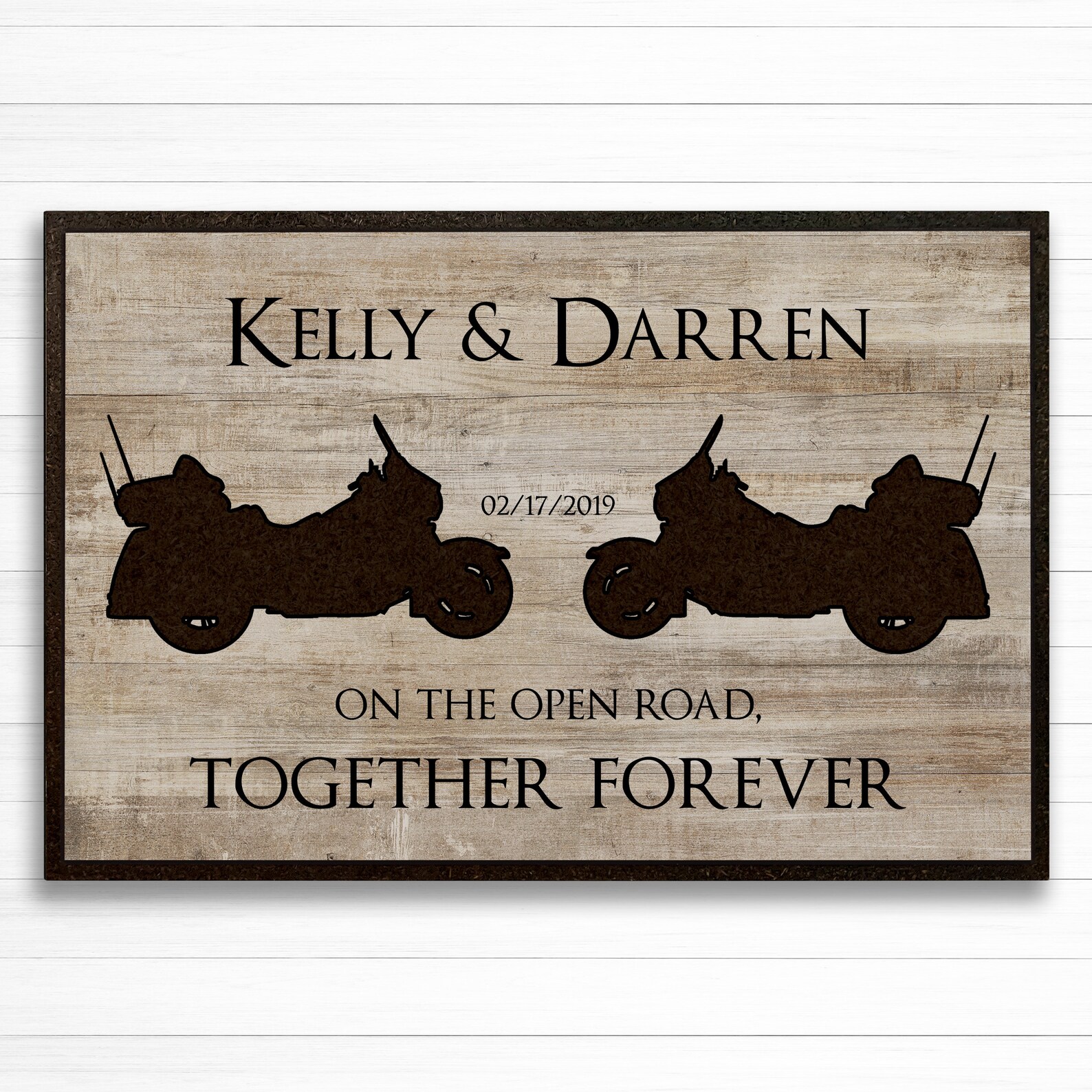 Motorcycle Name Sign, Established Date, Couples Gift, Anniversary, Gift ...