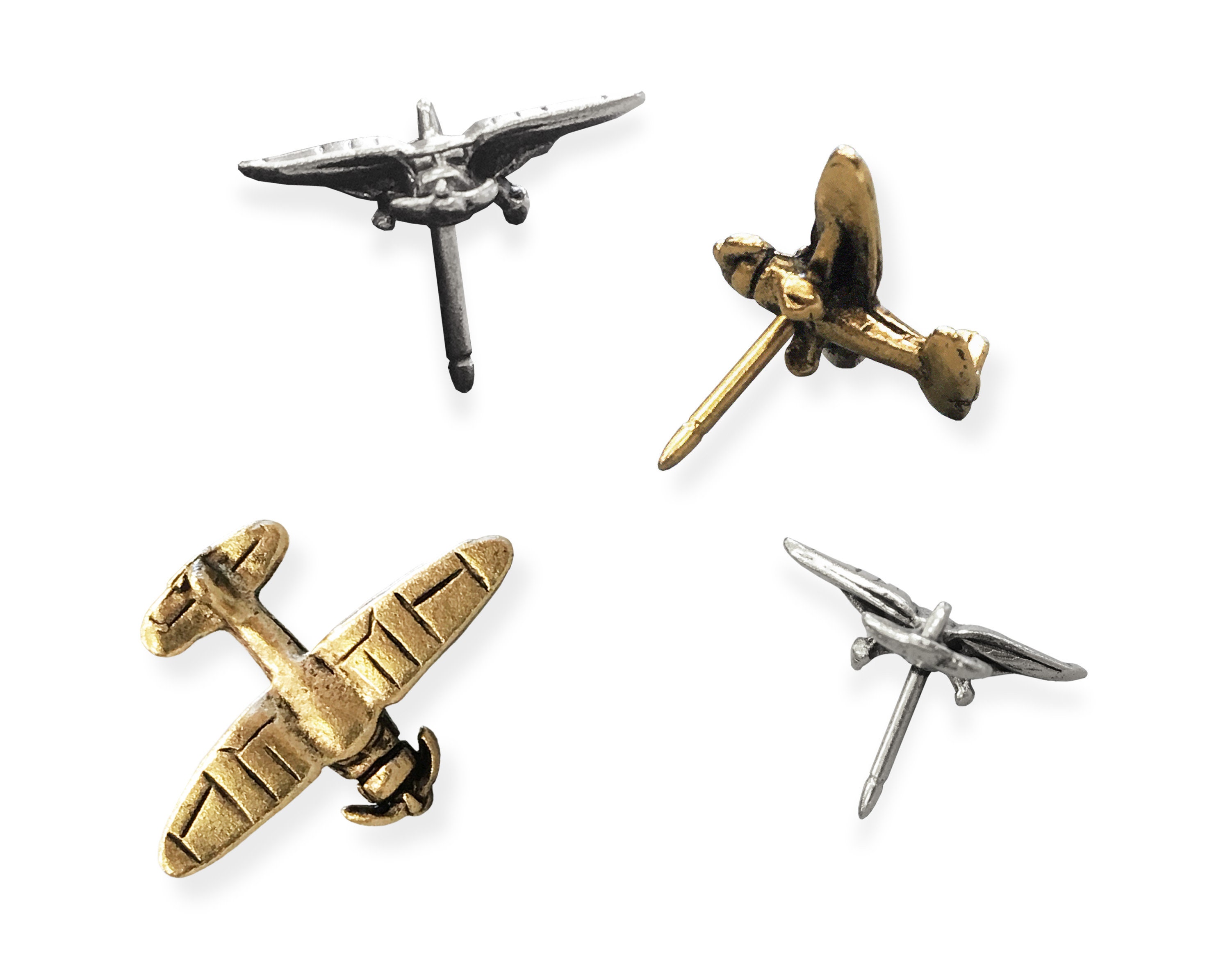 Gold or Silver Prop Plane Push Pins Propeller Plane Pushpin - Etsy