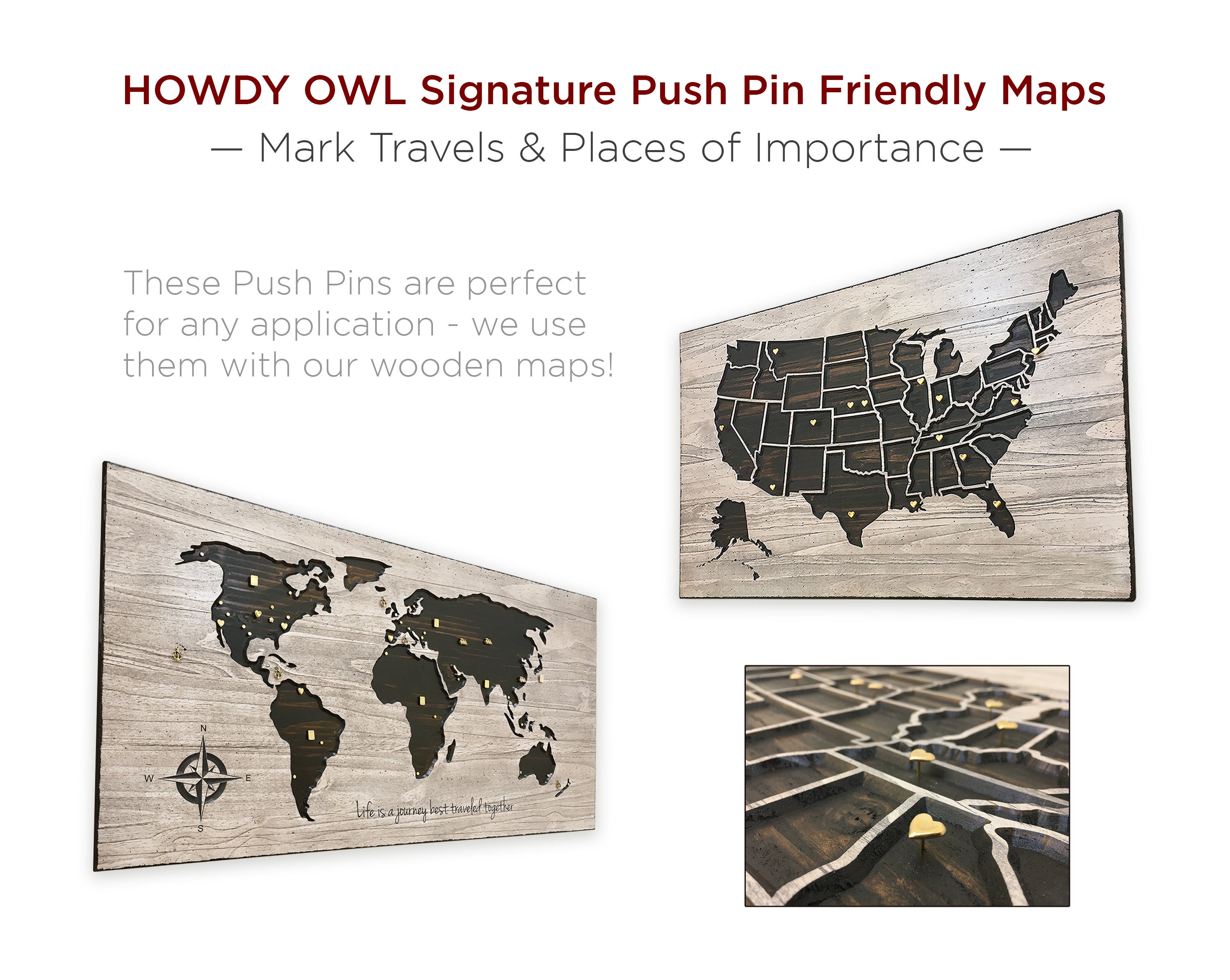 Gold & Silver Simple Round Flat Push Pins Small Profile | Etsy