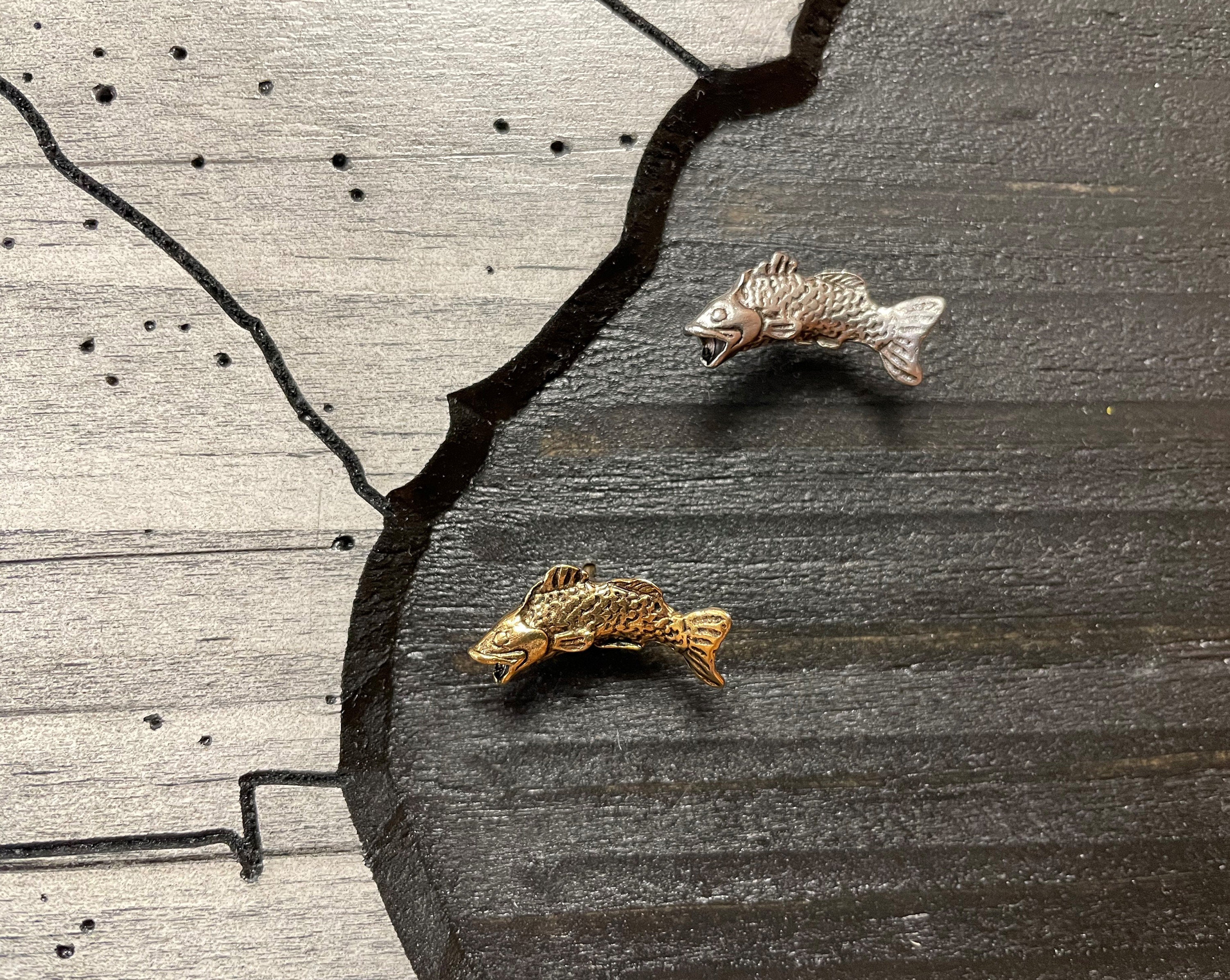 Silver & Gold Fish Push Pins Nickel Angler Pin to Mark - Etsy