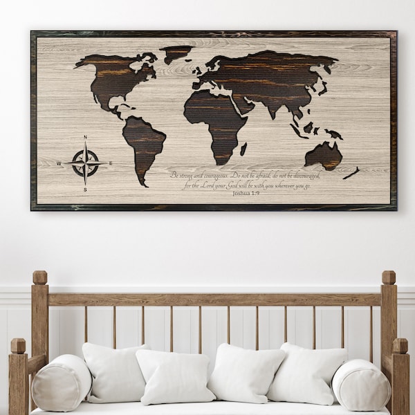 Custom Bible Verse World Map - Etsy