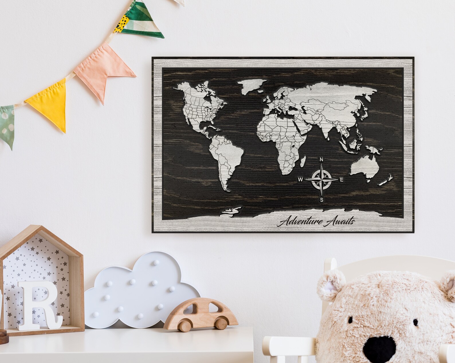 Carved World Map, Anniversary Gift, Gift for Wife, Gift for Husband ...